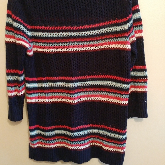 Reitmans | Sweaters | Reitmans Knit Blue Striped Half Sleeve Sweater ...